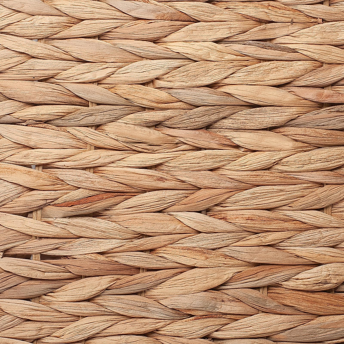 Set of 4 Wicker Storage Basket, Woven Baskets for Storage, Foldable Wicker Storage Basket for Shelf, Cube Storage Bin for Shelves, Water Hyacinth Laundry Organizer Square Shelf Baskets, 12''x12''x12''