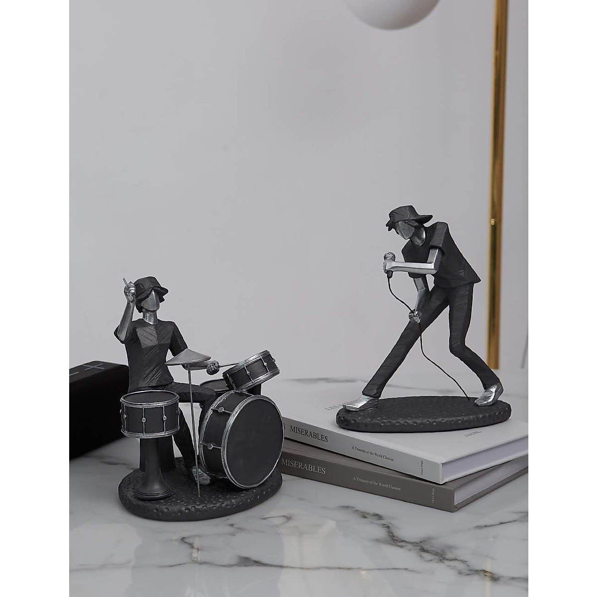 HAUCOZE Music Decor Figurine Home Gifts Modern Sculpture Statue Table Centerpiece Crafts Polyresin Piano Arts 8.5inch