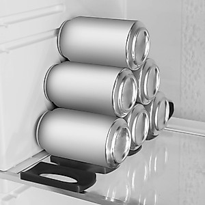 kwmobile Silicone Bottle Stacking Mat (Set of 2) - Refrigerator Organizer Holder Rack to Stack Bottles, Cans, Beer, Soda - Black