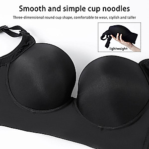 miscloder Women's Filifit Sculpting Uplift Bra Fashion Deep Cup Bra Full Back Coverage Hide Fat Smooth Bra Push Up Sports Bra (b, Black, 38B)