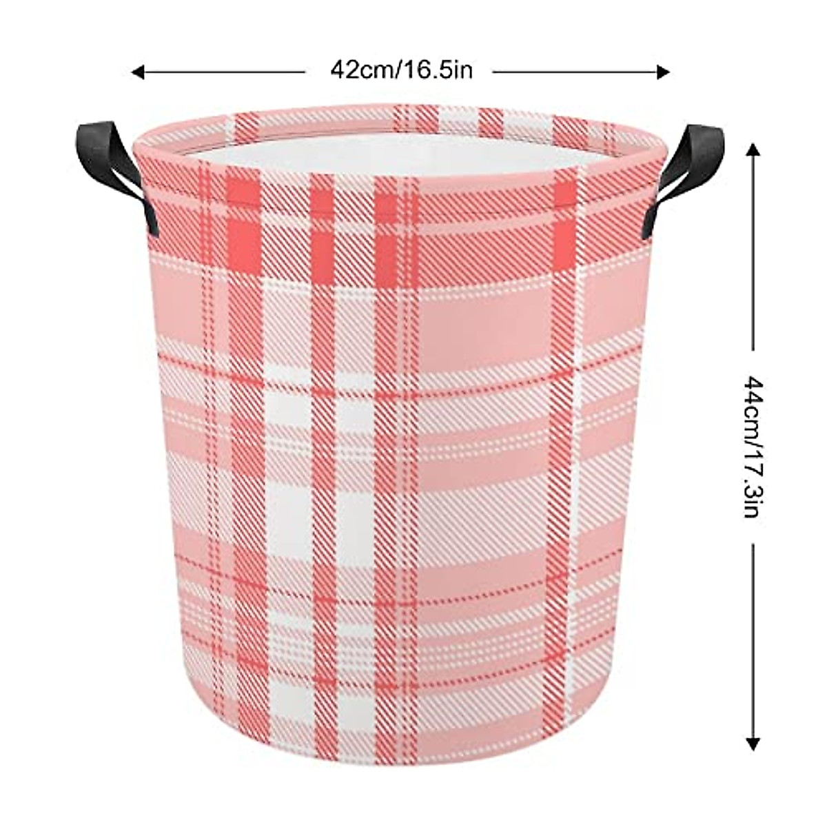 Tartan Plaid Backdrop Large Laundry Basket Hamper Bag Washing with Handles for College Dorm Portable