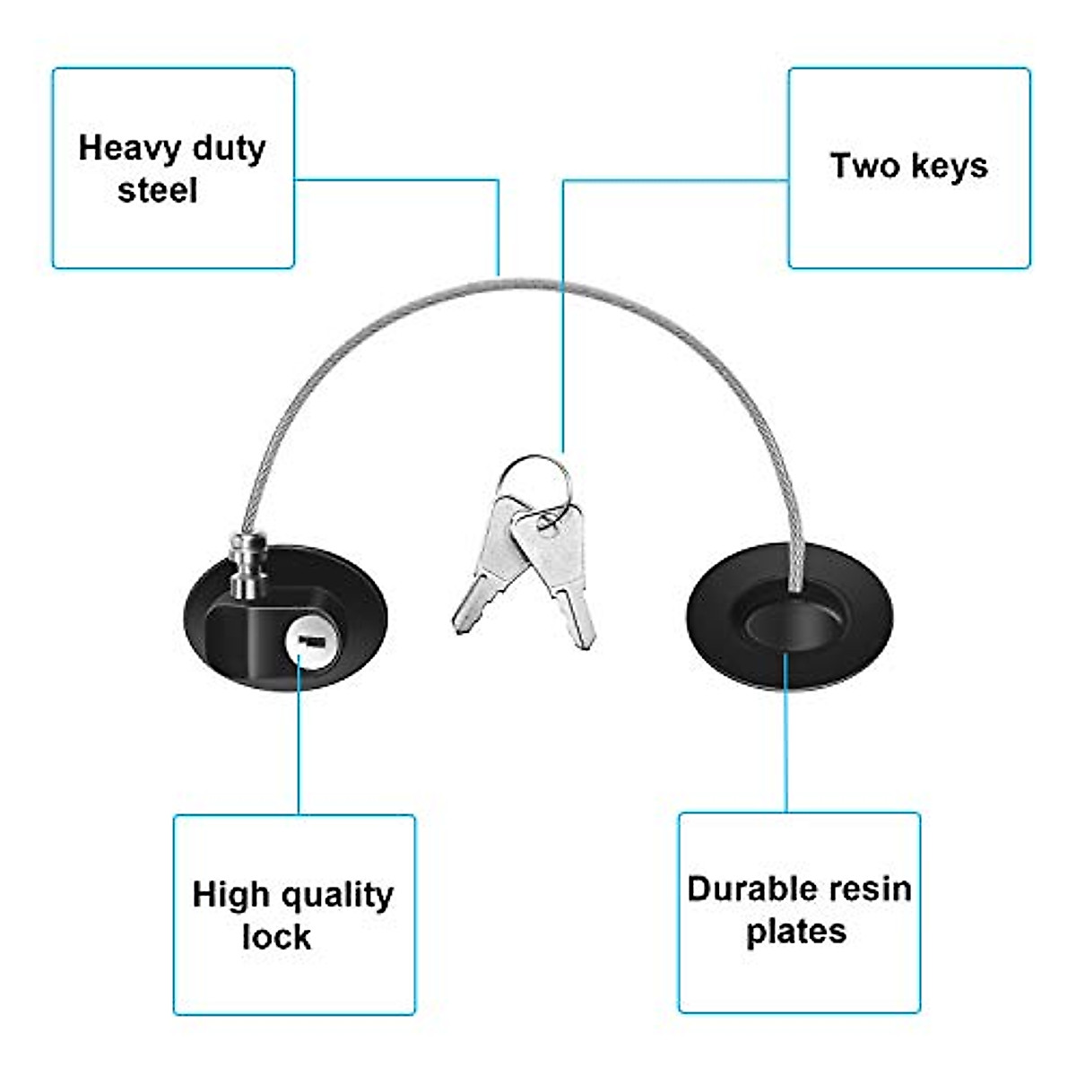 Hotop 4 Pack Refrigerator Lock Cabinet Locks with Keys Adhesive Freezer Door Fridge Drawer Lock for Child Safety and Privacy, No Drilling (White and Black)