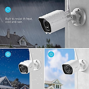 Zmodo Cameras for Home Security (Indoor & Outdoor Camera Bundle), 1080p HD, IP Camera Wireless WiFi, Motion Detection, Two-Way Talk, Night Vision, Remote View, Cloud Service, Work with Alexa/Google