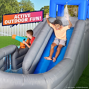 Hasbro Super Soaker Mega Battle Carrier Bounce House – Inflatable Pool Aircraft Carrier Water Park for Epic Summer Water Battles