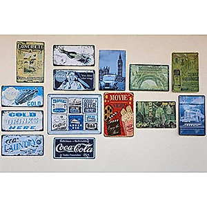 HOSNYE Movie Night Poster Tin Sign Enjoy The Show with Popcorn Red Background Vintage Metal Tin Signs for Men Women Wall Art Decor for Home Bars Clubs Cafes 8x12 Inch