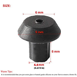 Pack of 16 WB2K101 Rubber Feet Gas Range Stovetop Grate Feet Replacement Compatible with G-E Ken-more Kitchen-aid, 3/16" Hole Gas Stove Top Cooktop Burner Grates Replaces WB02T10461 AP2622260 PS241358