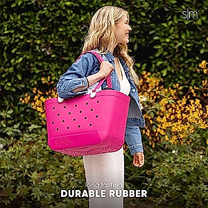 Simple Modern Beach Bag Rubber Tote | Waterproof Large Tote Bag with Zipper Pocket for Beach, Pool Boat, Groceries, Sports | Getaway Bag Collection | Deep Ocean