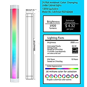 Smart Light Strip Uner Cabinet Lighting RGB Muti-Color Strips Light for Child Bed Room,Gaming,Movie Night,Sideboard Ambient Lighting Decor,Works with Alexa,Google Home Voice Speaker,Phone App,6pcs