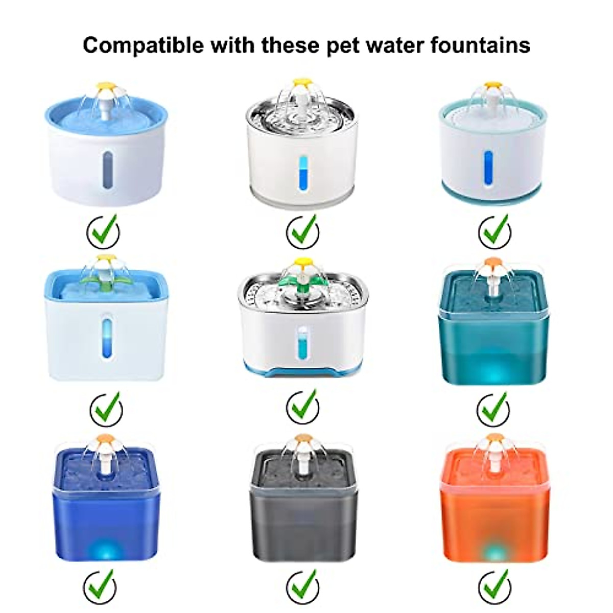 8/12 Pack Foam Filters for Cat Water Fountain, Cirfifth Sponge Cat Fountain Filters, Pet Fountain Filter Replacement (8 Pack)