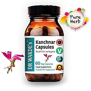 DR WAKDE'S Kanchnar Capsules (Bauhinia variegata) | 60 Veg Caps | Ayurvedic Supplement | Vegan | 100% Herbal | Quantity Discounts