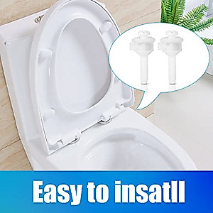 Toilet Seat Screws Bolts Replacement, Plastic Toilet Seat Hinge Bolts with Plastic Nuts and Washers for Fixing The Top Mount Toilet Seat, 2 Pieces