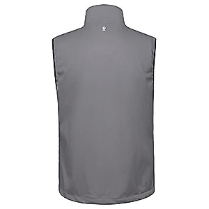 Little Donkey Andy Men's Lightweight Softshell Vest, Windproof Sleeveless Jacket for Travel Hiking Running Golf Gray XL