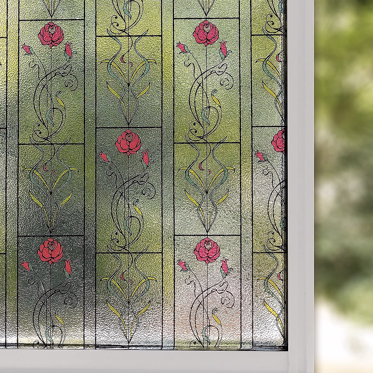 Glass Window Film 1/2/3/5M Decorative Window Film Static Cling Stained Glass Stickers Christmas Decorations for Home Window Privacy Film (Size : 45x100 cm)