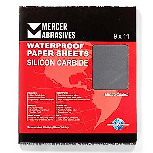 Mercer Industries 220220A - 9 x 11 Silicon Carbide Waterproof Paper Sheets, Grit 220A (50 pack)