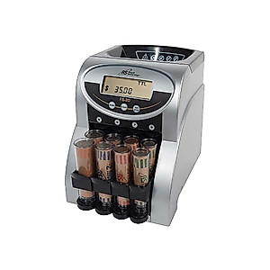 Royal Sovereign 2 Row Electric Coin Counter With Patented Anti-Jam Technology and Digital Counting Display (FS-2D),Blk/Silver