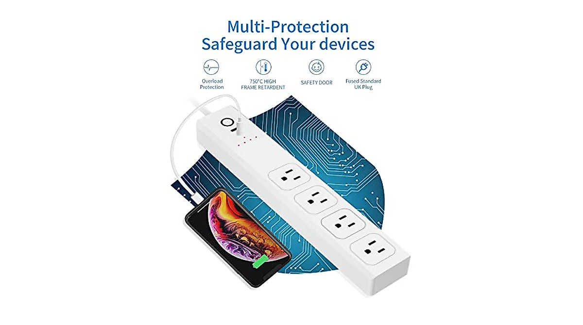 65W USB C Power Strip - Charge 6 Devices Fast