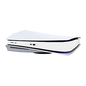 S-YUWEN Side Strip Sticker Protective Film Compatible with PS5, Skin Sticker Decoration Carbon Fiber Frosting Sticker Console Digital Disk Protector Faceplate Shell Compatible with PS5, White