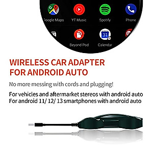 2023 Android Auto Wireless Adapter for 2016+ Factory Cars Converts Wired Android Auto to Wireless, Android Auto Dongle Wireless for Android 11+