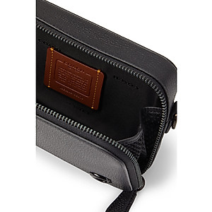 COACH Charter Slim Crossbody in Pebble Leather with Sculpted C Hardware Branding, Black