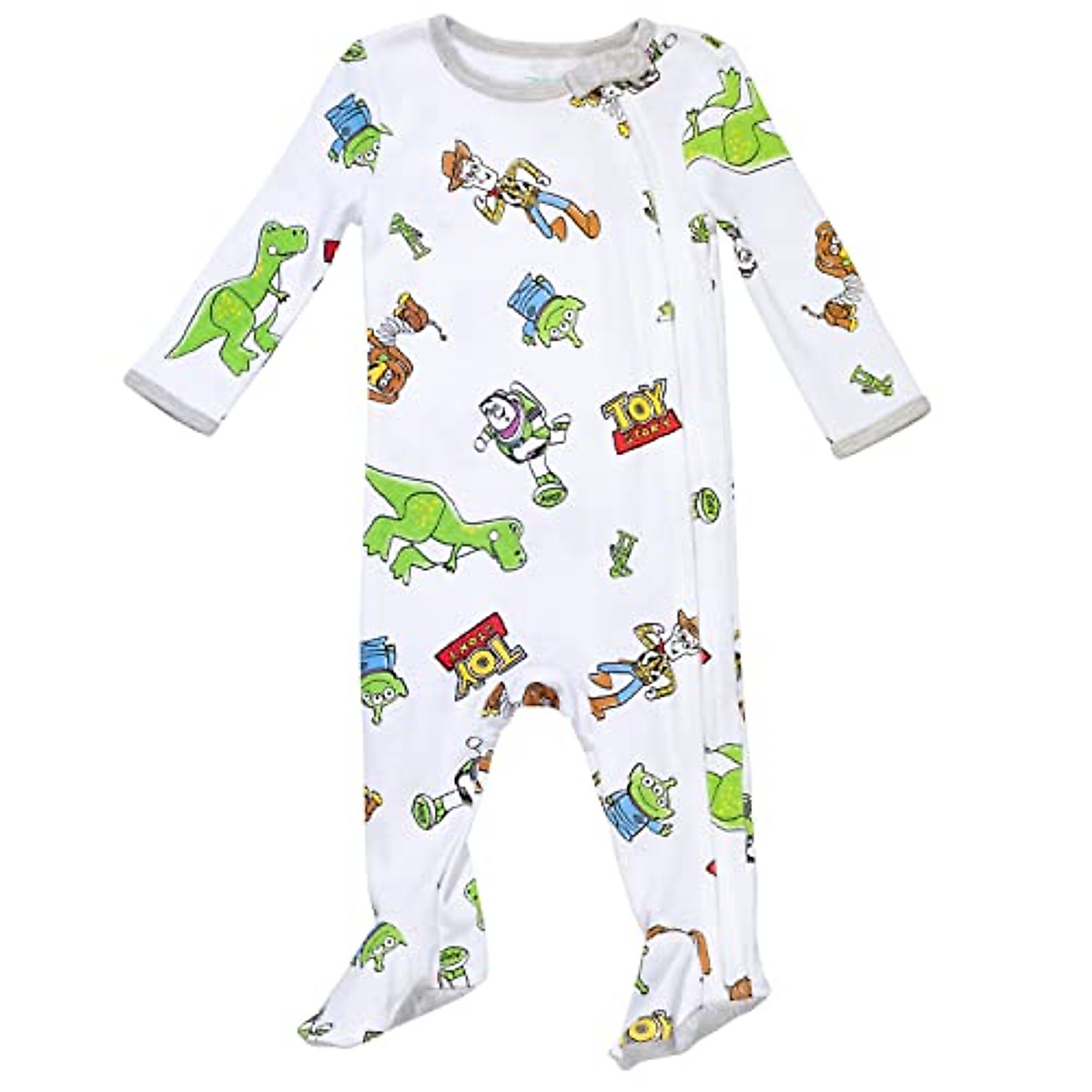 Disney Pixar Toy Story Buzz Lightyear Woody Newborn Baby Boys 2 Pack Zip Up Sleep N' Play Coveralls 3-6 Months