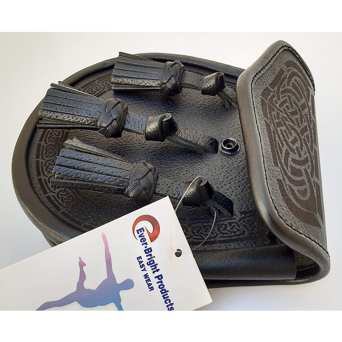 Scottish Kilt Semi Dress Sporran Genuine 100% Real Leather Knot Tassels Sporran