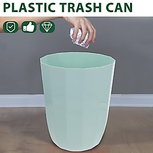 Zerodeko Plastic Trash Can, Open-Top, Green, 12-Inch Diameter, 6-Inch Height, 3.5-Gallon Capacity