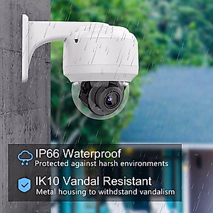 VIKYLIN 8MP Outdoor PTZ PoE IP Camera with Audio,4K Security Speed Dome Pan Tilt 4X Optical Zoom/2.8~12mm Lens,Human/Vehicle Detection,132ft IR Night Vision,IP66 (2804PTZ)