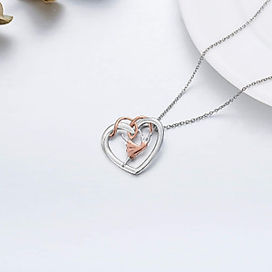 MEIDERBO 925 Sterling Silver Ballet Dancer Necklace Ballerina Dancing Pendant Necklace Gymnastics Ballet Jewelry Gifts for Women Dance Lovers