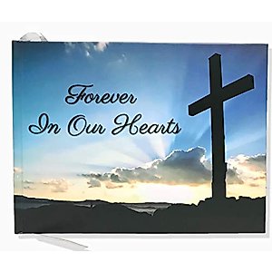 Funeral Guest Book | Memorial Guest Book | Guest Book for Funeral Hardcover | Guestbook for Sign in, Celebration of Life Memorial Service | Funeral Guest Sign Book with Memory Table Card Sign Included