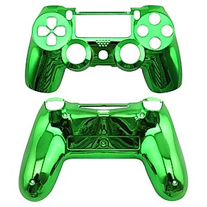 Ambertown Special Custom Full Housing Shell Case Cover with Buttons for PS4 for Sony Playstation 4 Dualshock 4 Wireless Controller - Chrome Green