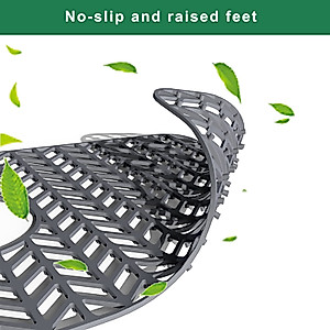 Silicone Sink Protectors for Kitchen Sink, GUUKIN 26''x 14'' Sink Mat Grid for Bottom of Farmhouse Stainless Steel Porcelain Sink with Center Drain (Grey)