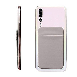 Kbinter Slim Credit Card Holder for Back of Cell Phone, Stretchy Ultra Lycra 3M Self Adhesive Phone Pocket Stick On Wallet for ID Credit Card Pocket for iPhone Android Galaxy (Gray+White+Black)