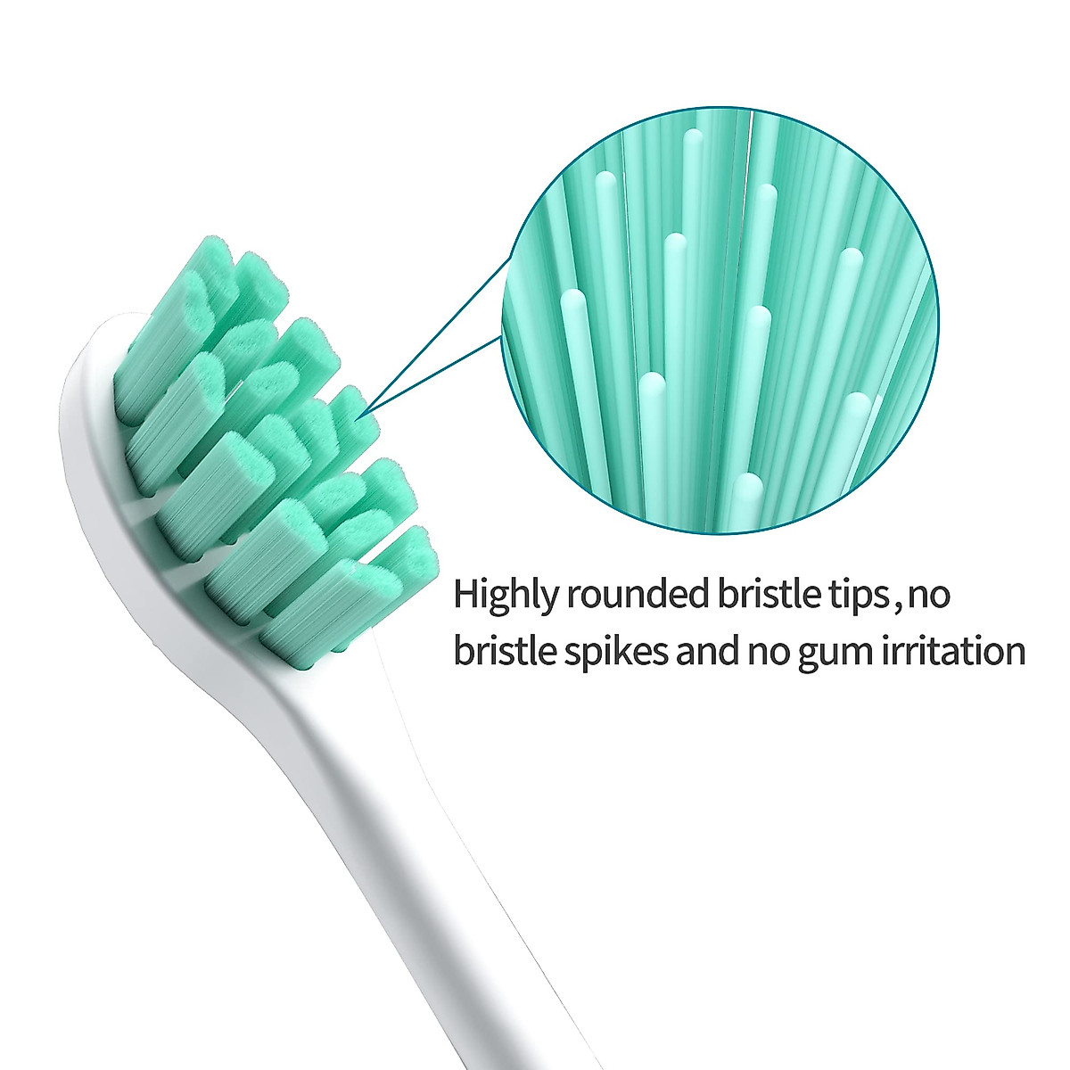 Electric Toothbrush Replacement Toothbrush Heads, SmartSonic+ Toothbrush Heads Compatible with SmartSonic+ Electric Toothbrush, 3 Pack Replacement Brush Heads (White)