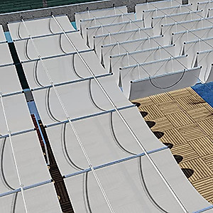 Coarbor 3'Wx16'L Pergola Shade Cover Retractable Shade Awning Slide Flexible Canopy for Patio Deck Porch Hang Down U Shape Wave Shade Cover Wire Cable Hardware Included Light Grey