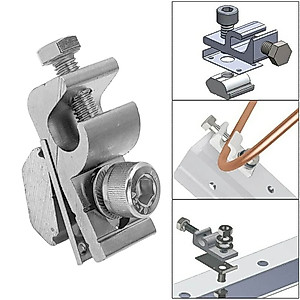 Solar Panel Grounding Clips Set 10Pcs, Solar Panel Photovoltaic On Coupling Earthing Ground Lug, Solid Aluminum and Stainless Steel Ground Clamp with Lay in Lug for Bare Wire Pipe