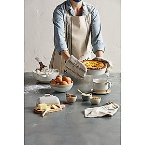 Mud Pie Stoneware Ramekin Set, bowl 2"H x 3"dia | spoon 3.5" long, Enjoy