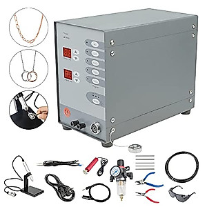 Professional Spot Welder Machine 40V Electric Welding Equipment Portable Pulse Sparkle Stud Jewelry Spot Welder Dent Repair Kit for Aluminum Gold Silver Platinum Metal Steel with Accessories