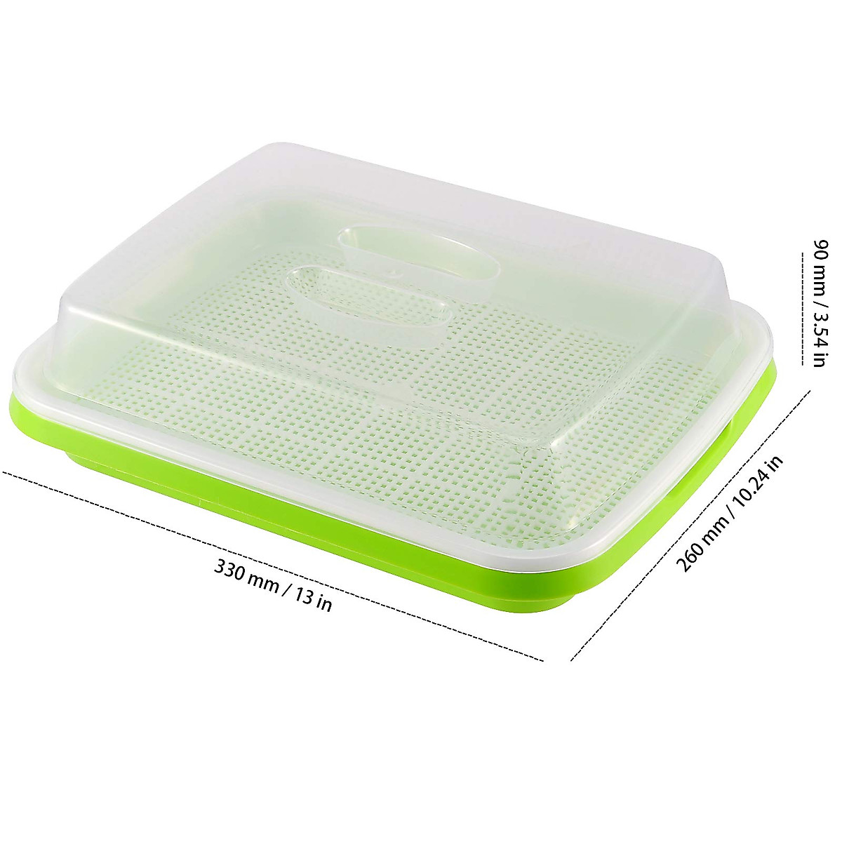 ZEONHAK 8 Pack Seed Sprouter Tray, BPA Free, Big Capacity Seed Germination Tray, Healthy Wheatgrass Seeds Grower with Lid for Growing, Bean Sprouts, Cat Grass, Wheat Grass, Mung Beans