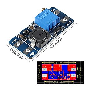 Diitao 20PCS Adjustable Step Up Converter MT3608 DC-DC Step Up Boost Power Converter 2A Modules Step Up Adjustable Voltage Regulator Board Input Voltage 2-24V to 5V-28V Output Voltage