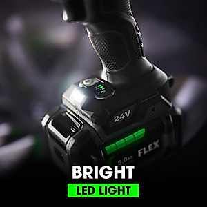 FLEX 24V Brushless Cordless 1/2-Inch 1,150 Ft-Lbs High Torque Impact Wrench Kit with 5.0Ah Lithium Battery and 160W Fast Charger - FX1471-1C