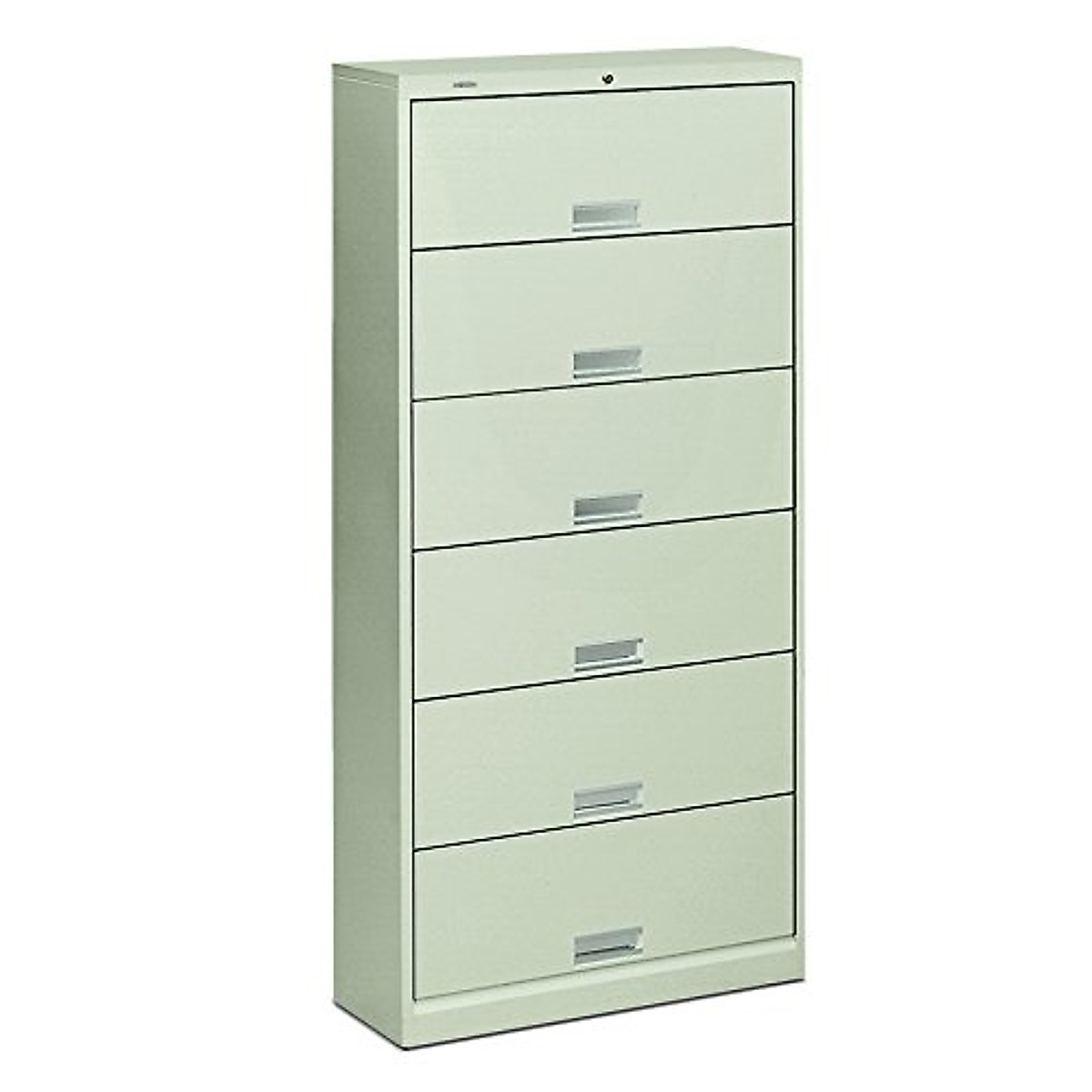 HON 6-Shelf Filing Cabinet - 600 Series Metal Pull Shelf File, Light Gray (H626)