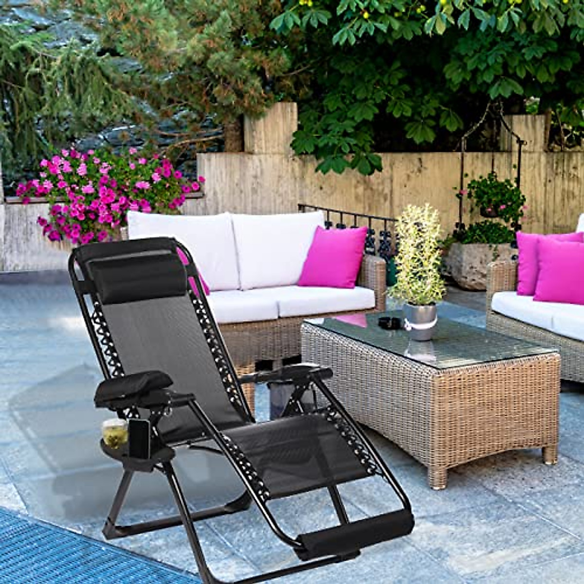 PATIKIL Gravity Chair Replacement Fabric, Anti-Gravity Chair Cloth Square Pattern Recliners Repair Tool Kit with with Cord Lace for Patio Outdoor, Green