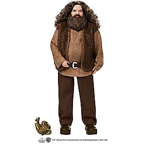 Mattel Harry Potter Rubeus Hagrid Collectible Doll, Approx. 12-inch Wearing Belted Shirt and Vest. with Dragon Accessory, Gift for 6 Year Olds and Up