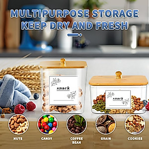 Laundry Room Organization Storage Containers: Laundry Pods Container Dryer Sheet Holder Organizing Storage Jars with Bamboo Lids & 2 Scoops & Labels - for Detergent Powder Scent Booster Beads (3pcs)