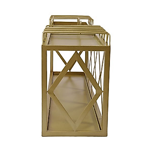 LiFuJunDong Wall-Mounted Bar Unit Floating Shelves Multifunctional Iron Bottle Holder Hanging Wine Rack with Partitions Inverted Wine Glass Rack for Bar Cafe Kitchen (Gold)