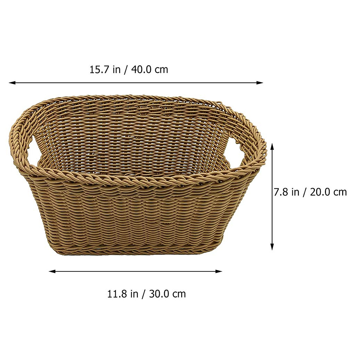 Cabilock Woven Storage Basket Large Storage Container with Handles Rustic Decorative Rattan Storage Basket for Laundry Bedroom Bathroom (Bottom 11.8x7.9x7.9 inch)