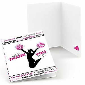 Big Dot of Happiness We've Got Spirit - Cheerleading - Birthday Party or Cheerleader Party Thank You Cards (8 count)