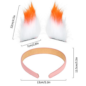 HAOAN Faux Fur Fox Tail and Clip Ears Kit for Halloween Party Costume Accessories Xmas Toys Gift