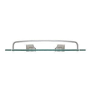 MODONA Corner Glass Shelf with Rail – Satin Nickel – 5 Year Warrantee