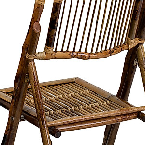 EMMA + OLIVER 2 Pack Commercial Event Party Rental Bamboo Folding Chair